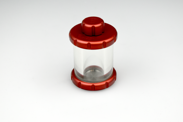 Lead glass vial shield - Red - Nuclear Shields