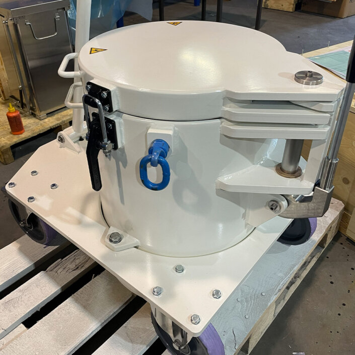 Lead Shielded Transport Container with Wheels - Nuclear Shields